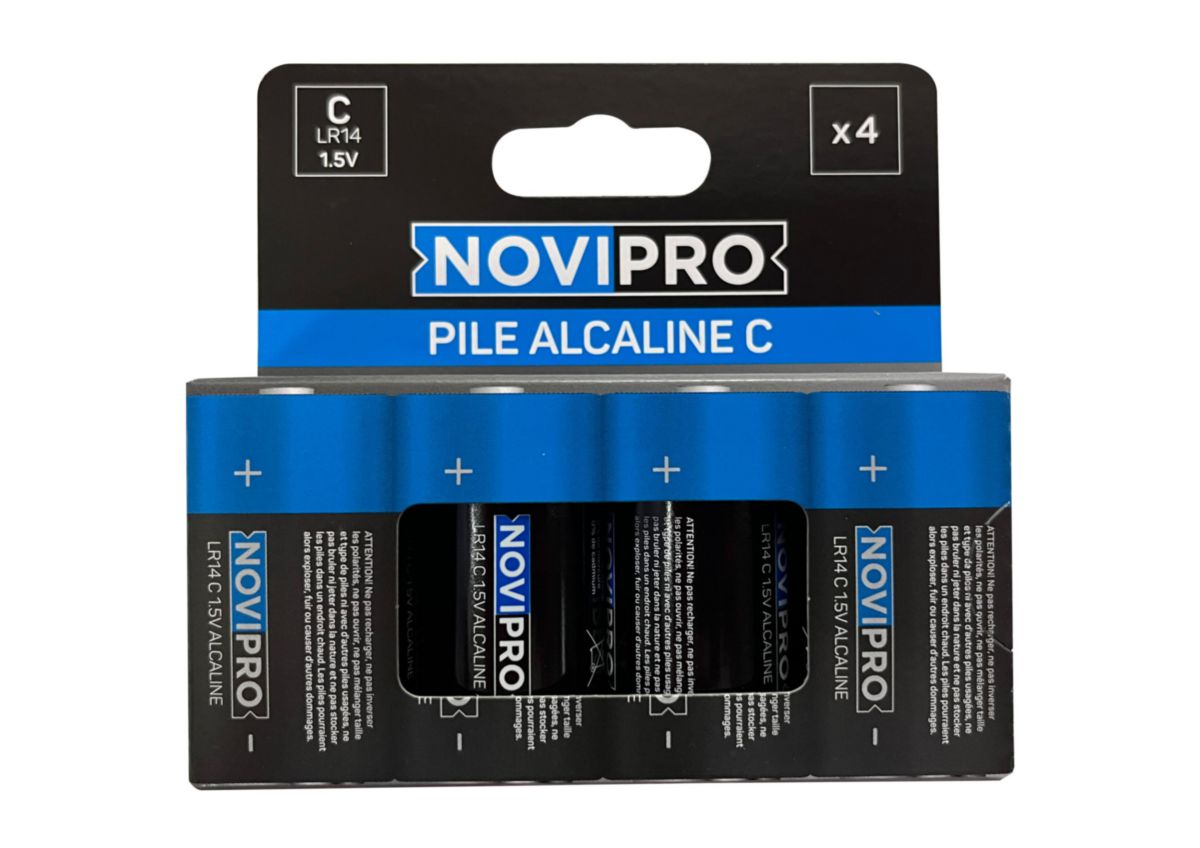 NOVIPRO - Piles LR14 1,5V Alcalines - paquet de 4 piles | POINT.P