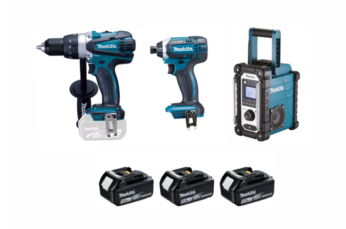 MAKITA - Ensemble de 2 machines DLX2144TJ1 (DDF458 + DTD152) + radio de ...