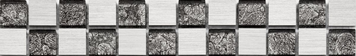 BARWOLF - Listel mosaïque pâte de verre Fineline - platinum black ...