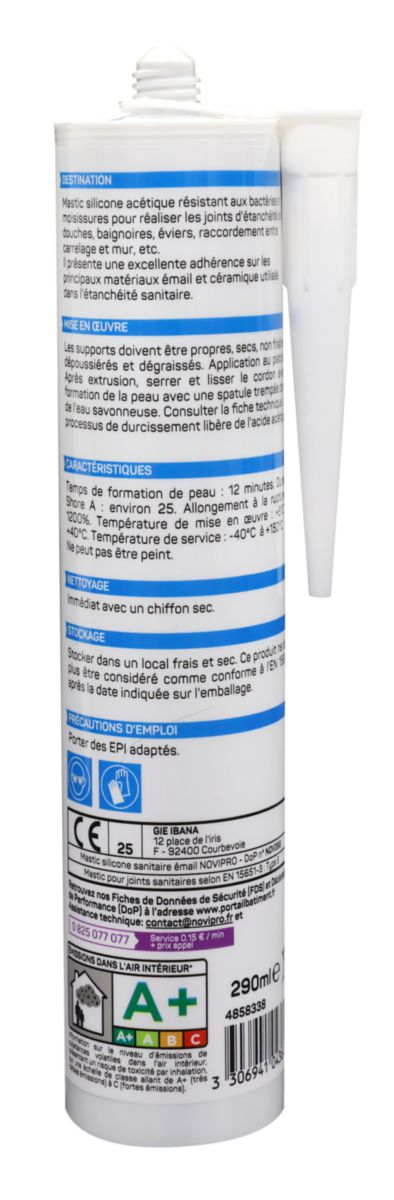 NOVIPRO - Silicone sanitaire émail et céramique translucide NOVIPRO | POINT.P