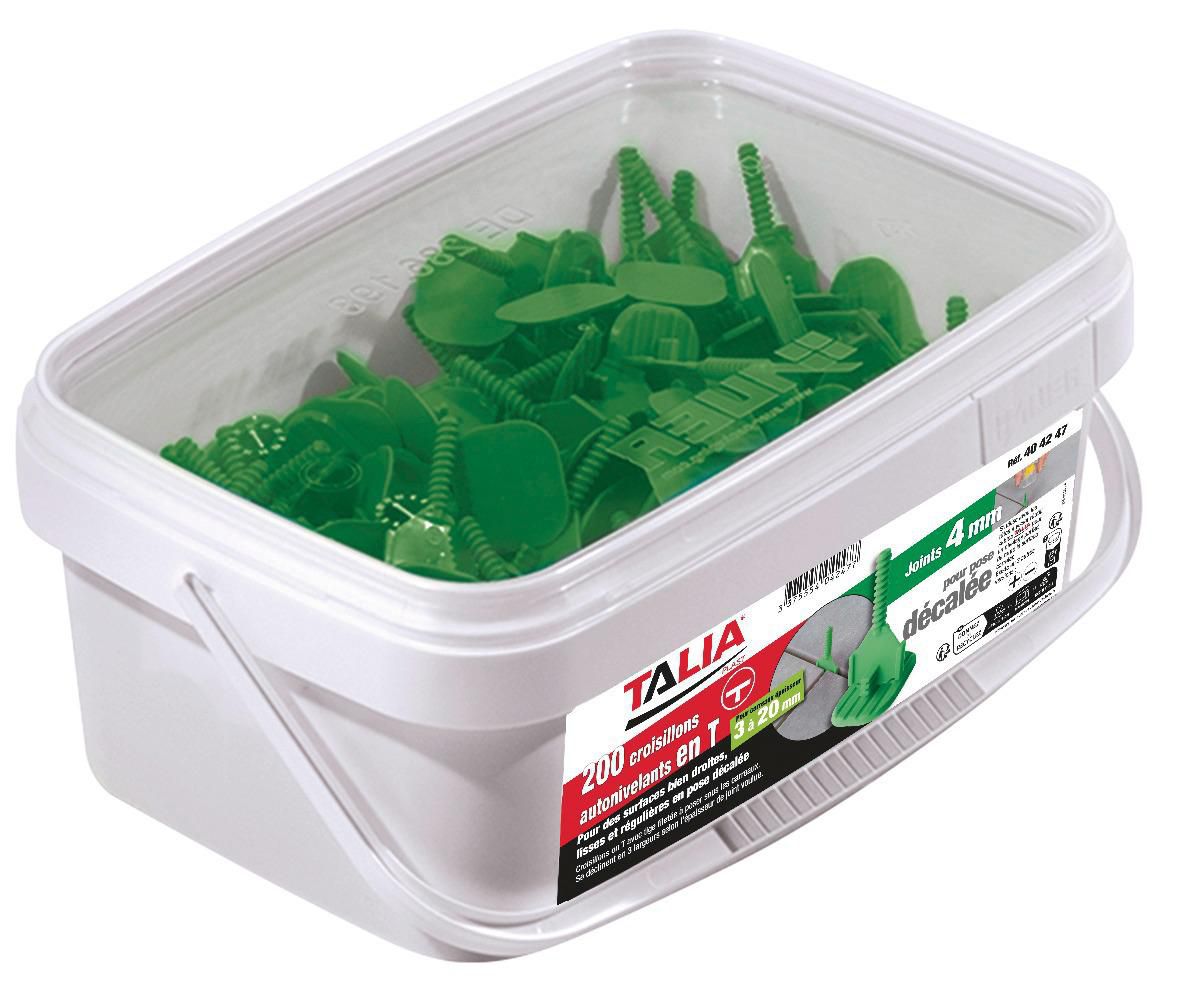 TALIA - Croisillons auto-nivelants en T 4 mm boîte de 200 pièces Réf ...