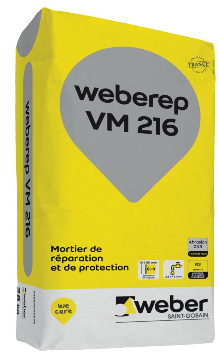 WEBER - Mortier de réparation et de protection weberep VM 216 - sac de 25 kg | POINT.P