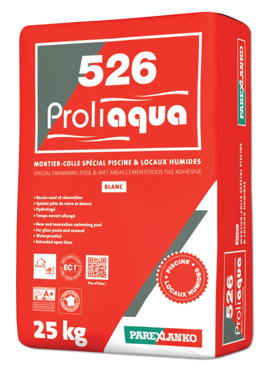 PAREXLANKO - Mortier-colle 526 Proliaqua blanc sac de 25kg Réf. L526BL25
