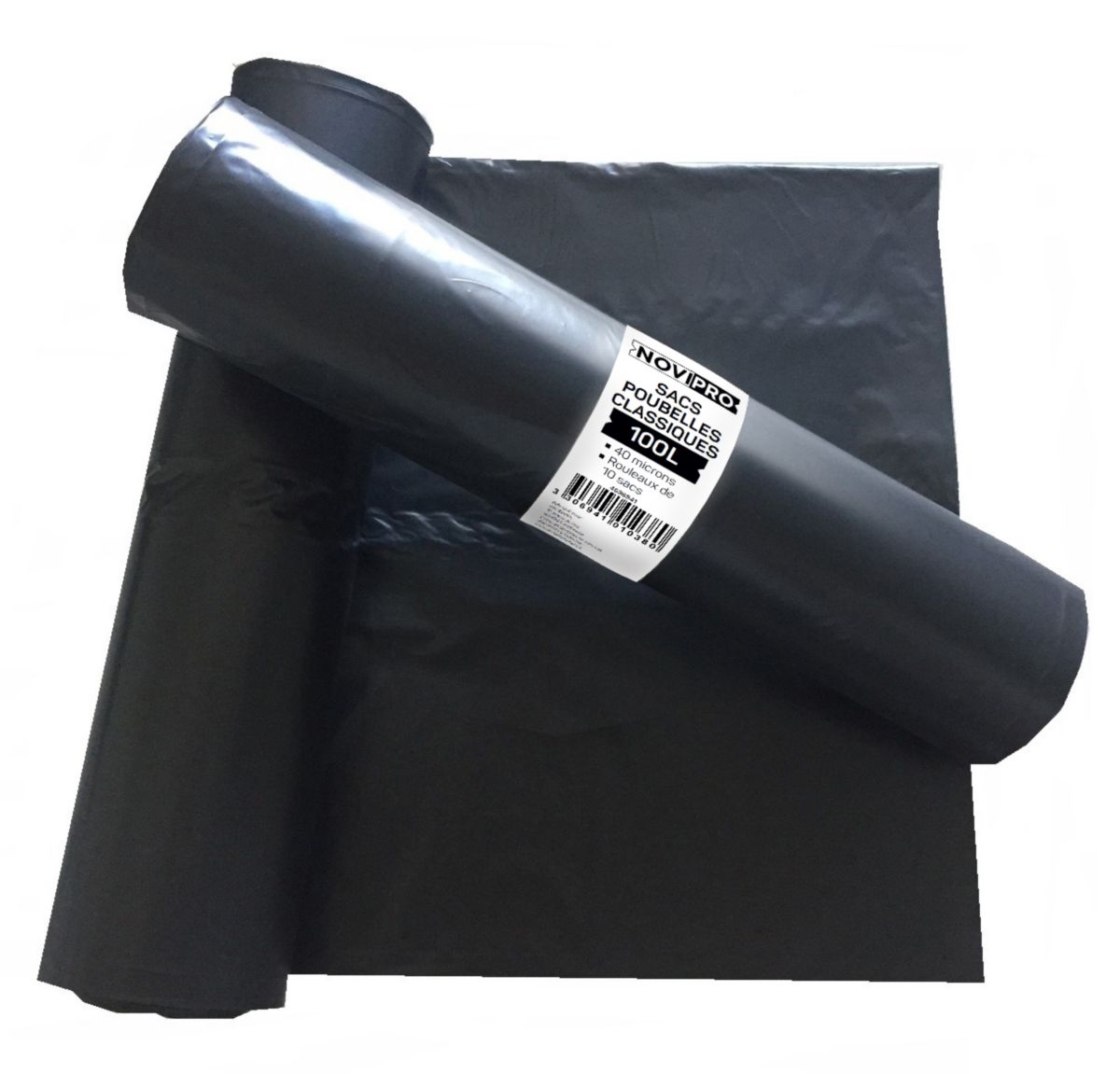 NOVIPRO - Rouleau de 10 sacs poubelles classiques 100 Litres 40 microns ...