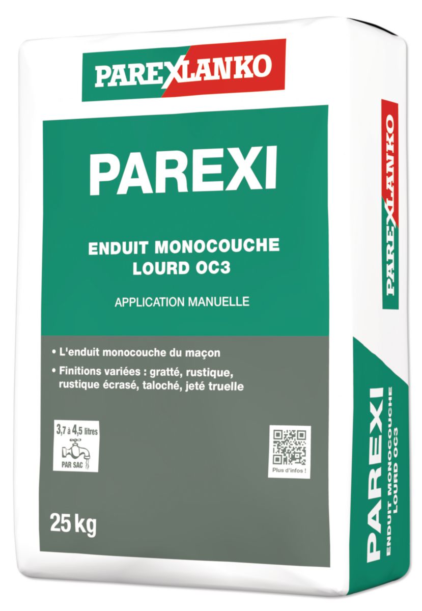 PAREXLANKO - Enduit manuel imperméable décor façade Parexi gris souris ...