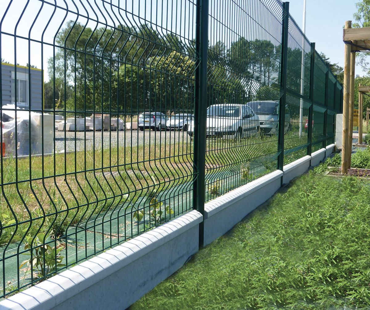 ROUSSEAU CLOTURES - Plaque de soubassement 1/2 chaperon gris béton ...