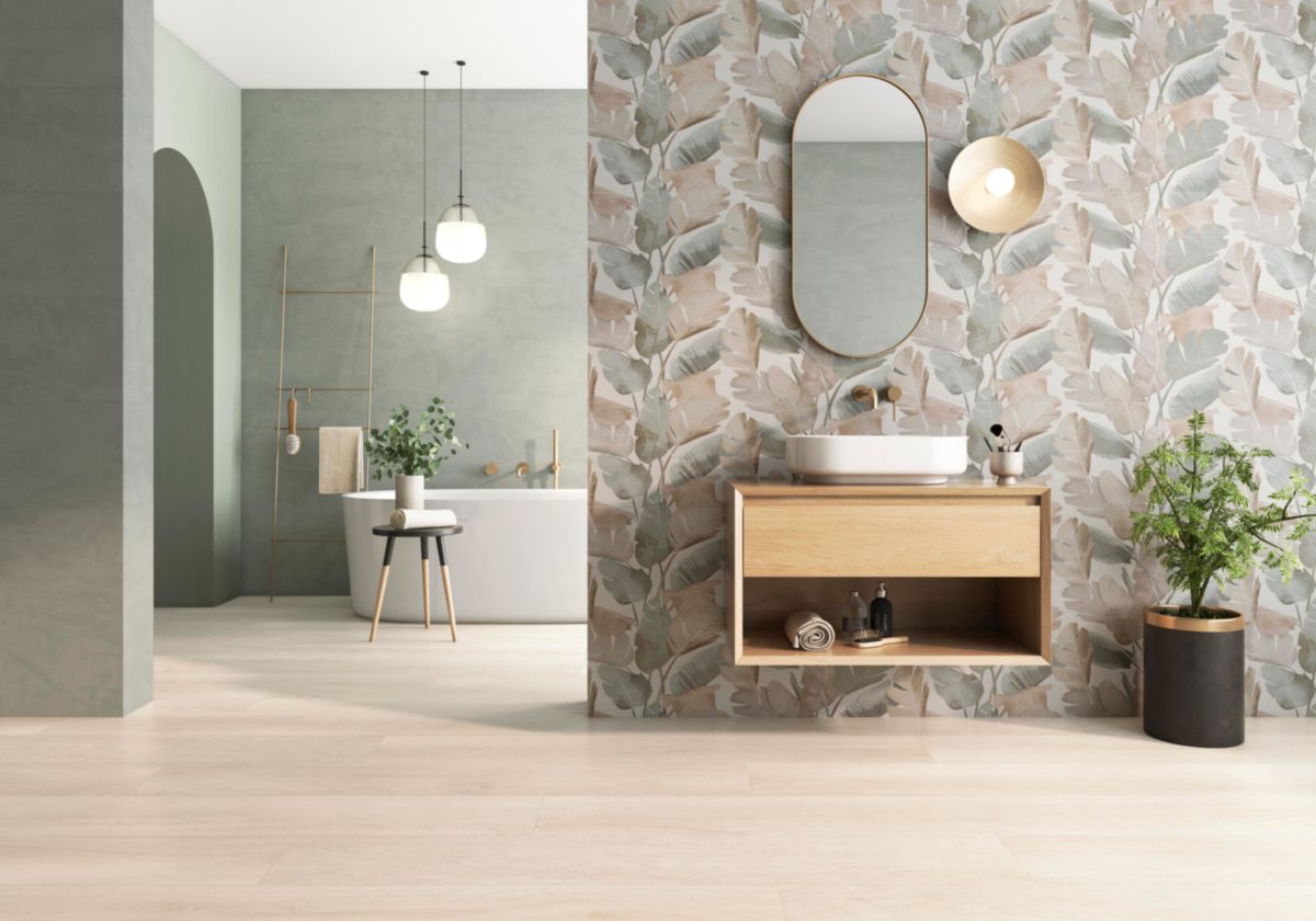 COLORKER - Faïence Colorker Enya sage mat rectifié 31,6 x 100 cm 230408 ...