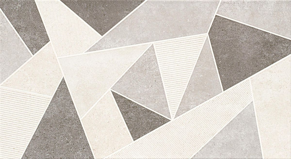 CEREV - Faïence murale Cloud - décor geo grey mat - 24,7x44,7 cm | POINT.P