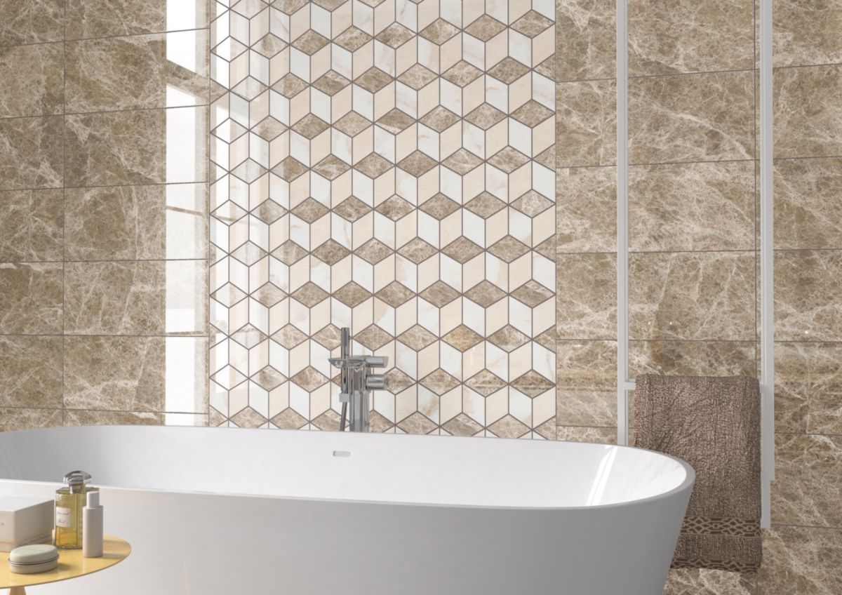 CINCA - Faïence murale Emperador Light Luxury - brillant - 25x55 cm | POINT.P