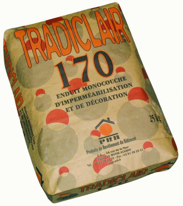 PRB - Enduit imperméable monocouche semi-lourd Tradiclair 170 - grain fin - gris clair - sac de ...