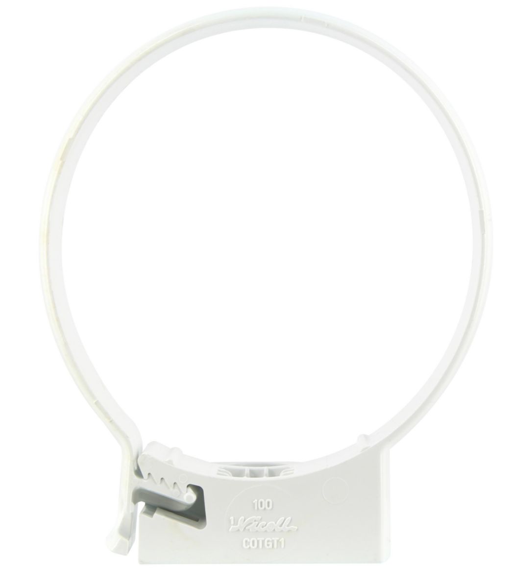 NICOLL - Collier à bride pour descente cylindrique COTGT1B - PVC blanc - Ø 100 mm | POINT.P
