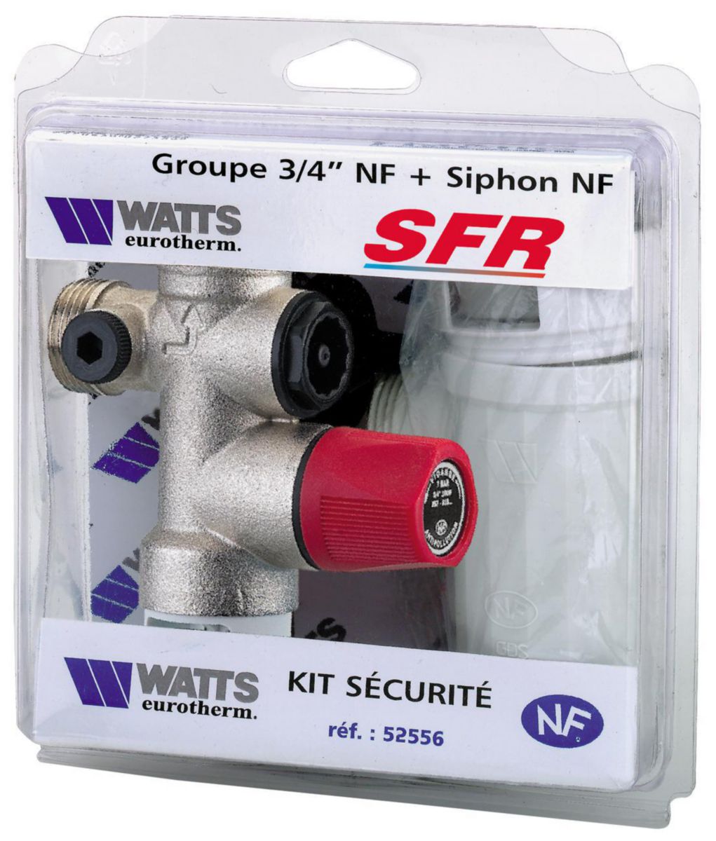 WATTS - Groupe de sécurité SFR standard 20x27 + siphon sous coque libre service NF réf 2252556 ...