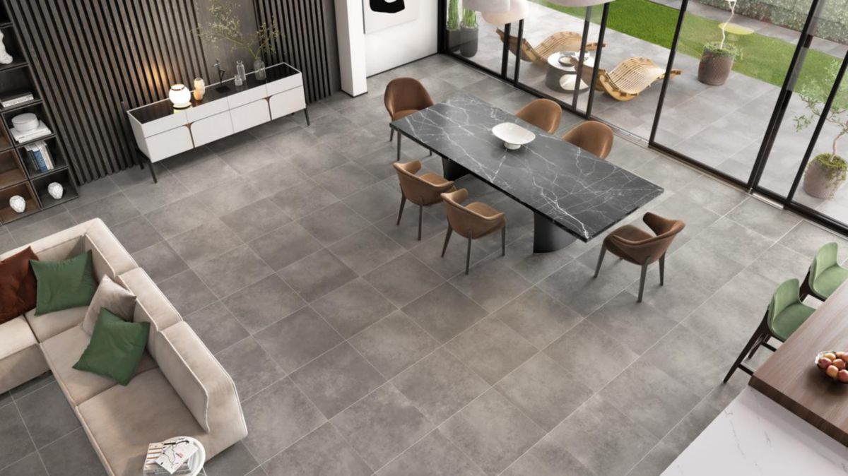 CEREV - Faïence murale Cloud - décor geo grey mat - 24,7x44,7 cm | POINT.P