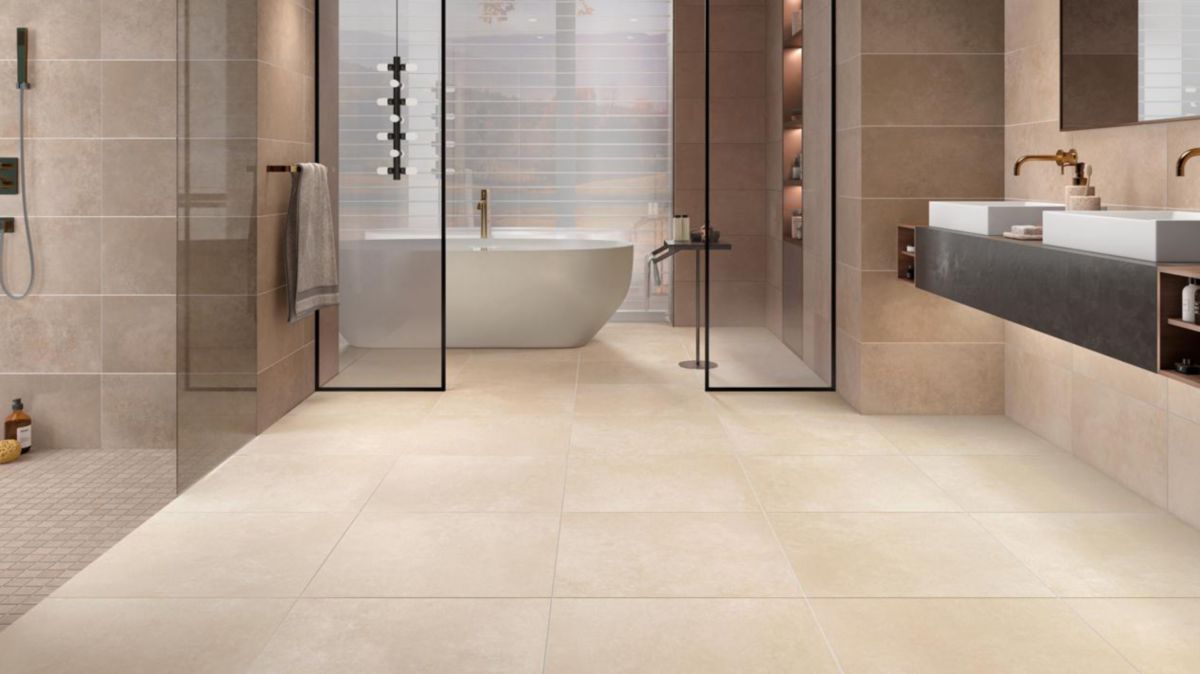 CEREV - Faïence murale Cloud - décor geo grey mat - 24,7x44,7 cm | POINT.P