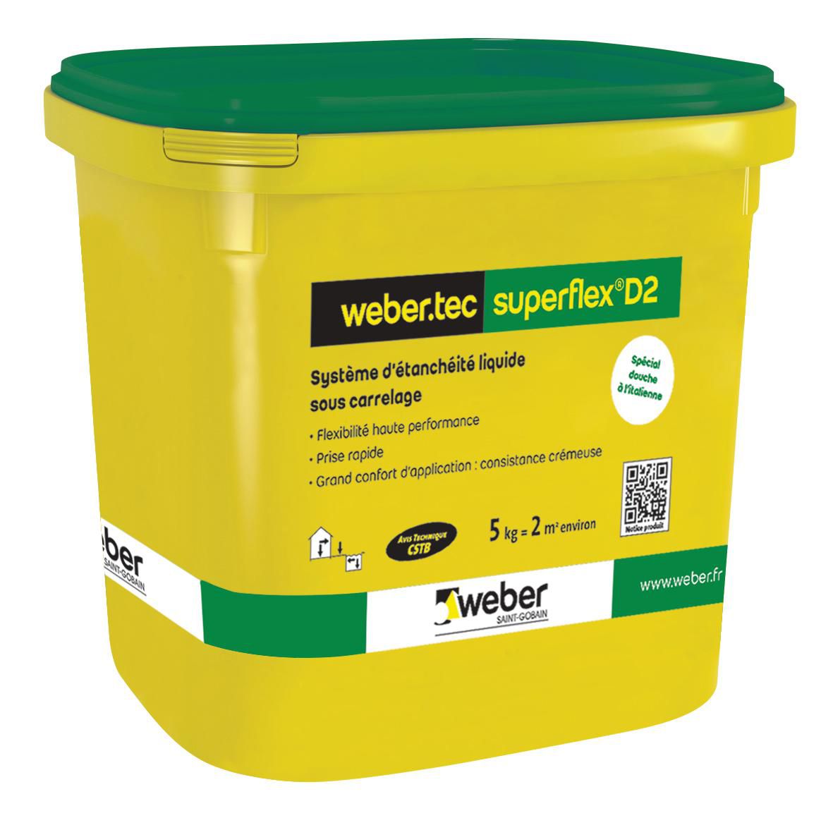WEBER - Système d'étanchéité liquide bicomposant webertec superflex D2 ...