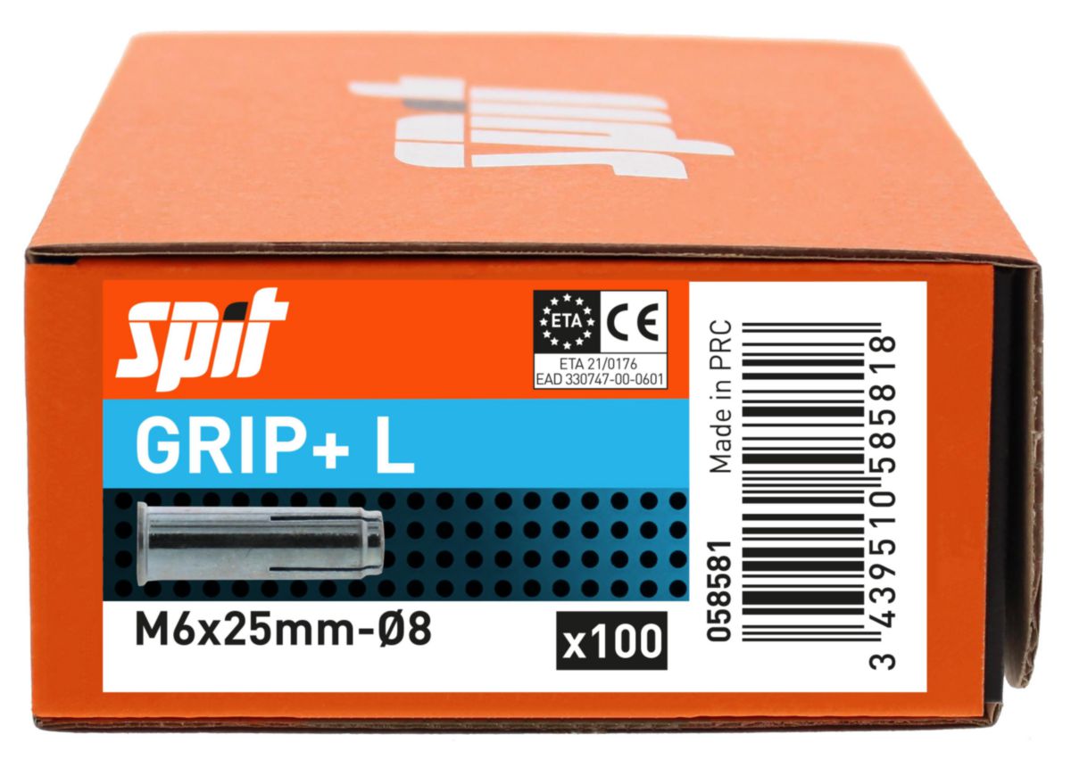 SPIT - Cheville femelle à expansion Grip+L pour béton - Ø 6x25 mm ...