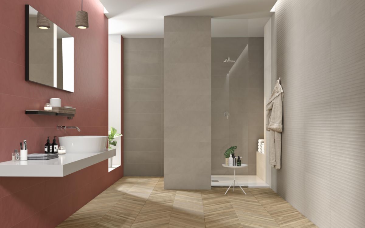 COLORKER - Carrelage mural faïence Impulse - Garnet mat - 25x75 cm - ép ...