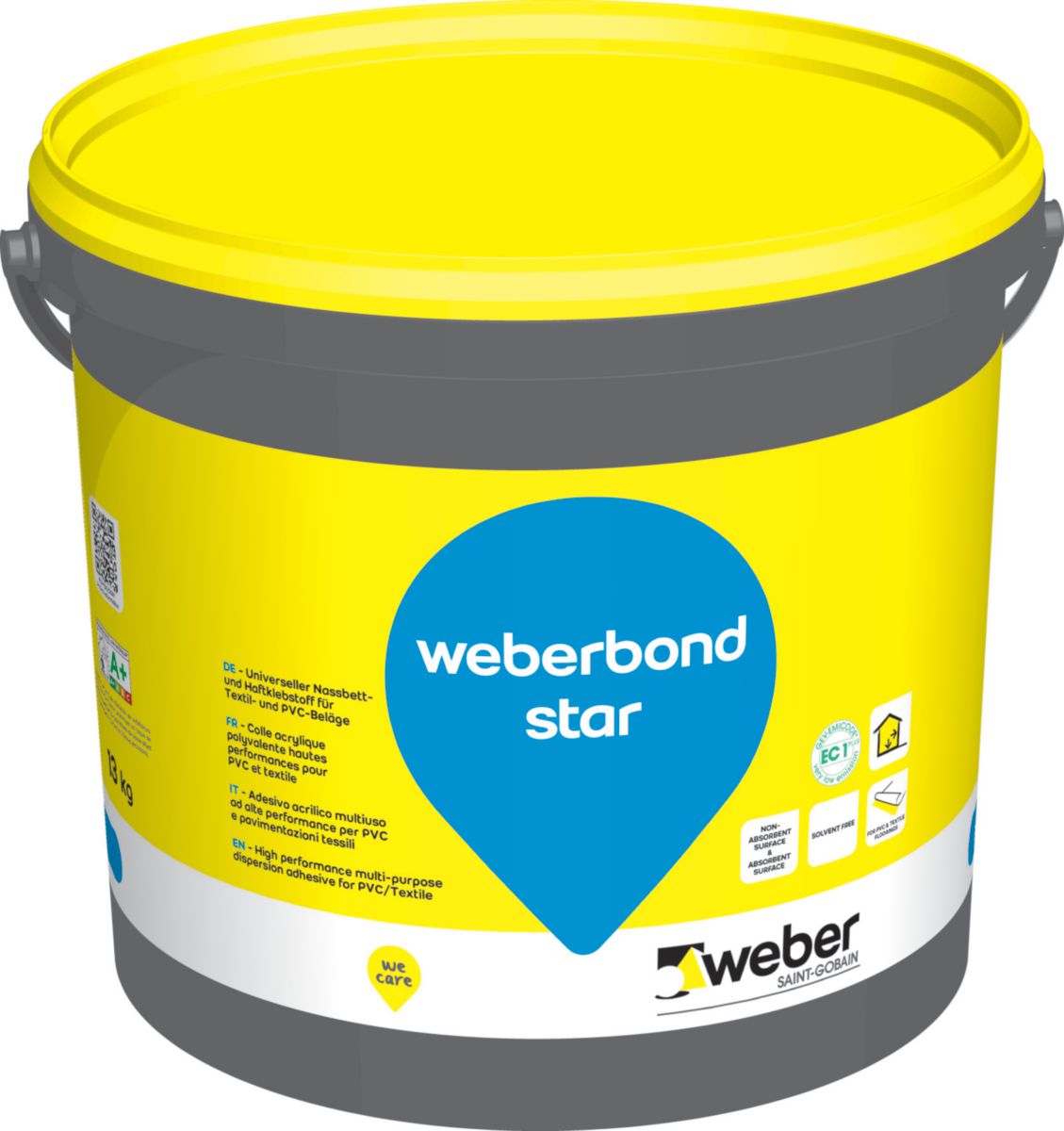 WEBER - Colle acrylique pour PVC et textile Weberbond Star - seau de 13 ...