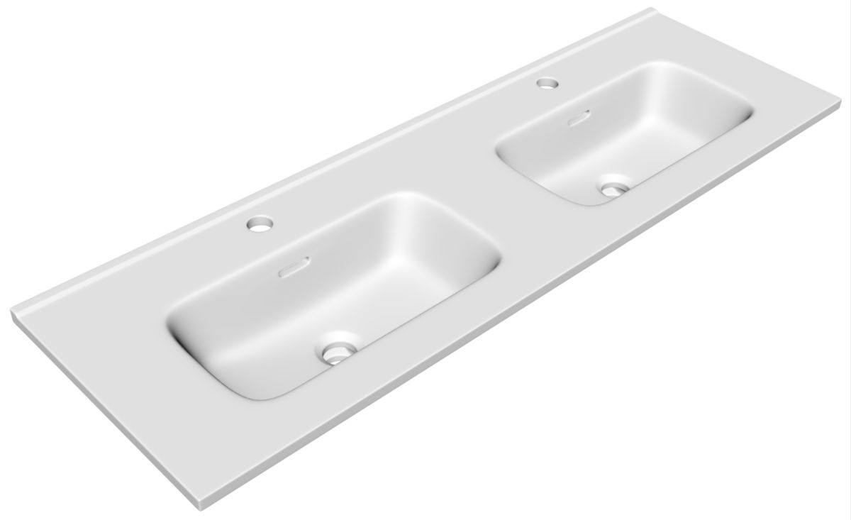ALTERNA - Plan vasque céramique 120cm Alterna Plénitude double vasque ...