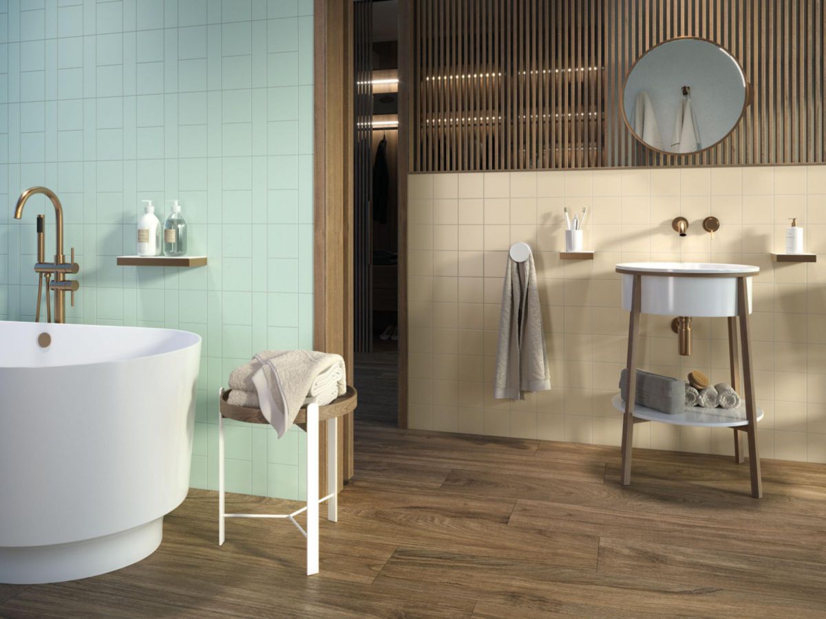 BARWOLF - Carrelage mural faïence California - ref KE-23021 - warm vanilla - 12,4x12,4 cm | POINT.P