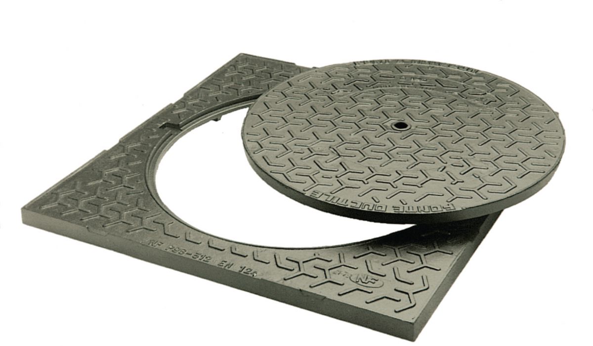 PAM - Regard de trottoir en fonte classe B125 cadre carré 400x400mm Réf ...