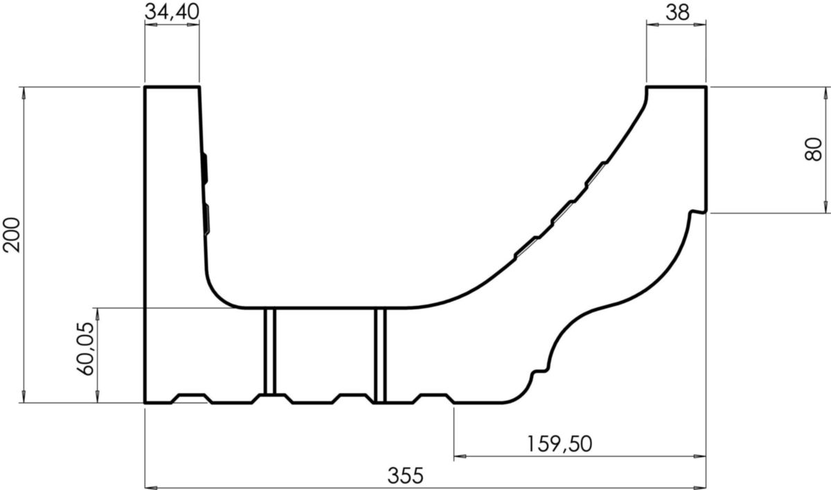 WESER - Corniche CO (profil doucine) élément droit sans joint 33 x 35,5 ...