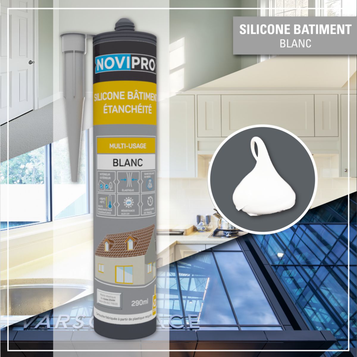 NOVIPRO - Mastic silicone bâtiment blanc NOVIPRO | POINT.P