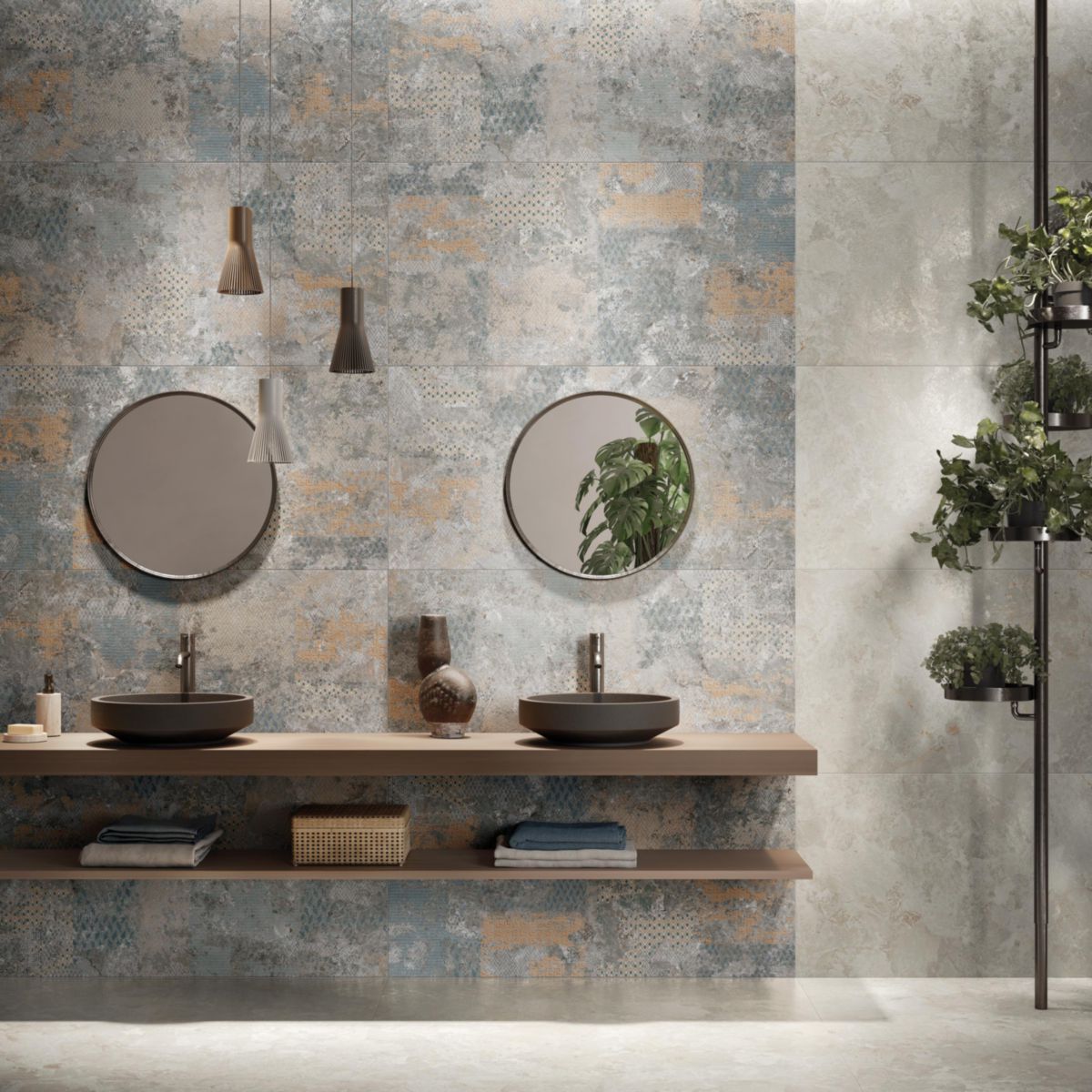 NAXOS - Grès cérame émaillé Naxos Mockup brio grey naturel rectifié 60 ...