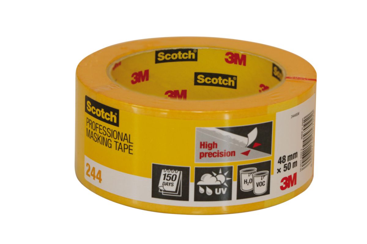 SCOTCH - Adhésif de masquage jaune toutes surfaces 244 - rouleau de 48 ...