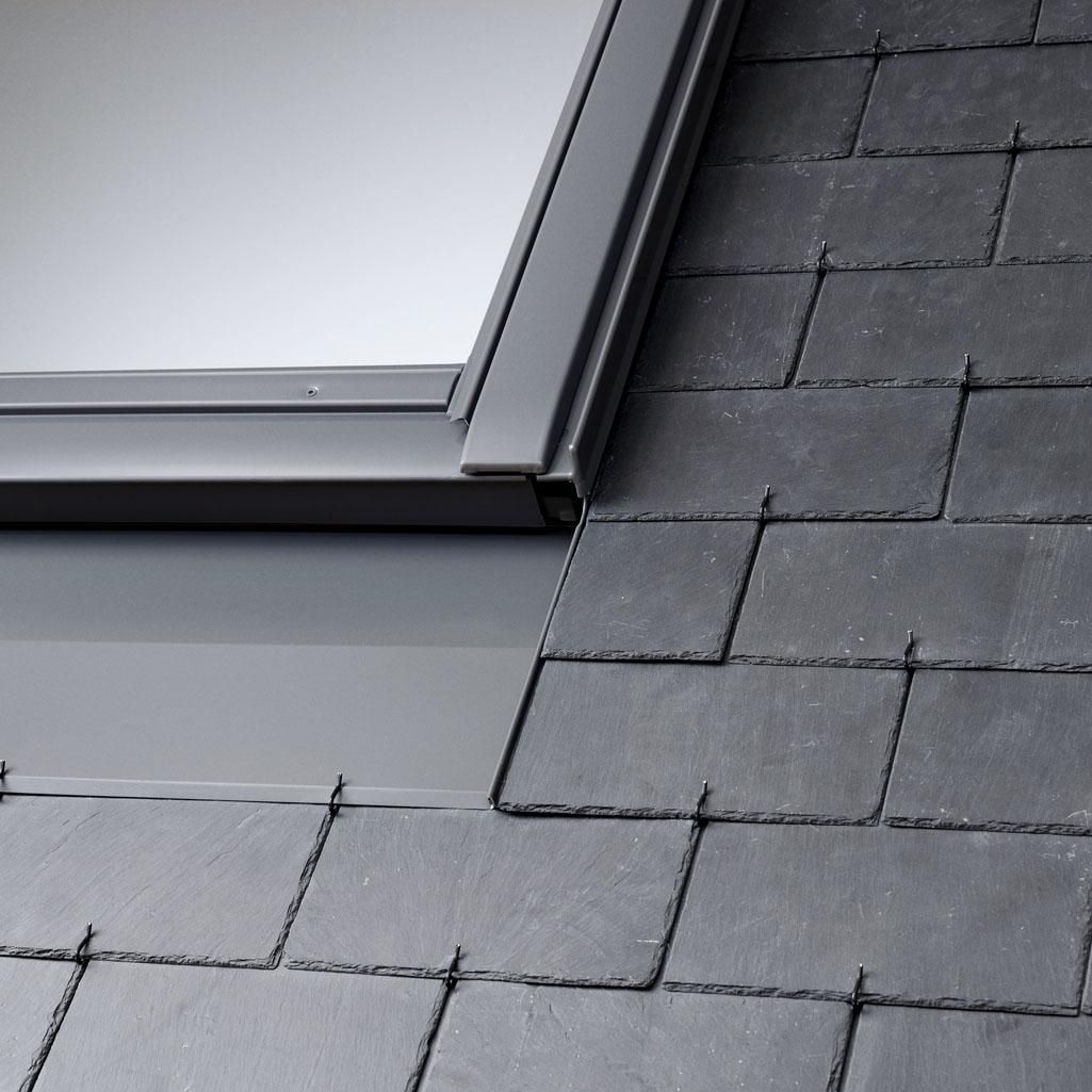 VELUX - Raccord EDN pour fenêtre de toit SK06 114x118 cm - pose encastrée sur ardoises - gris ...