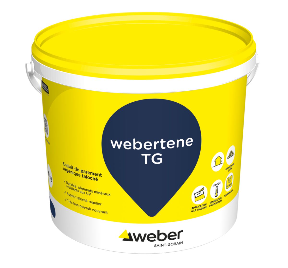 WEBER - Enduit de parement organique aspect taloché Webertene TG gris ...