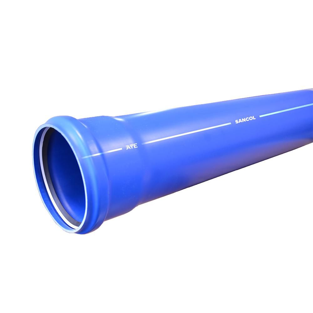 AGRI TUBE EXTRUSION ATE - Tube d'évacuation eaux pluviales/usées Sancol SN8 - PVC-U bleu - Ø 100 ...