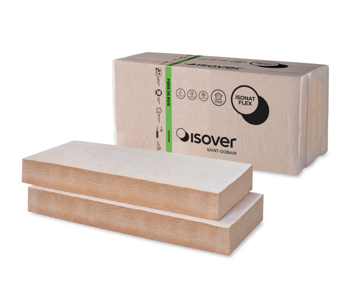 ISOVER - Panneau d'isolation en fibre de bois Isonat Flex 55 PLUS ...