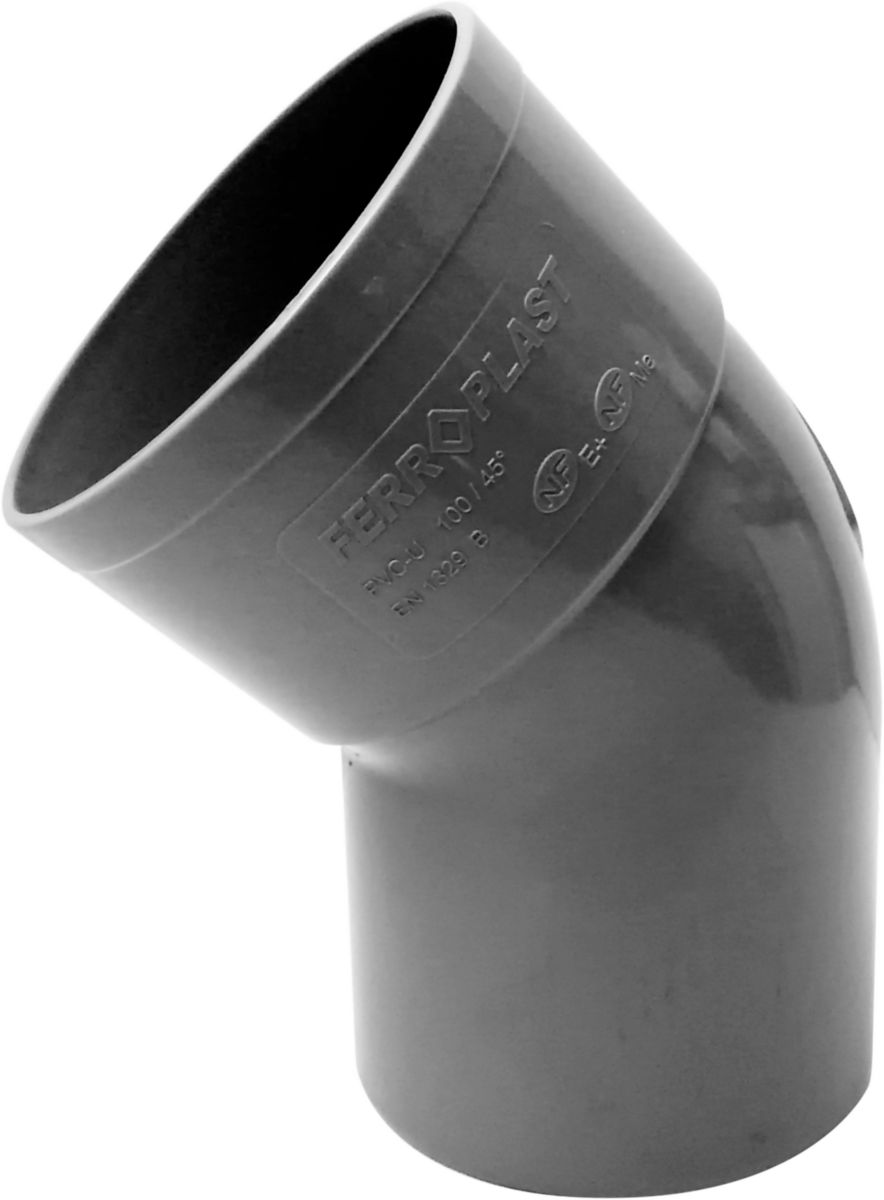 TUBERIAS Y PERFILES PLASTICOS - Coude évacuation PVC MF 45° diamètre ...