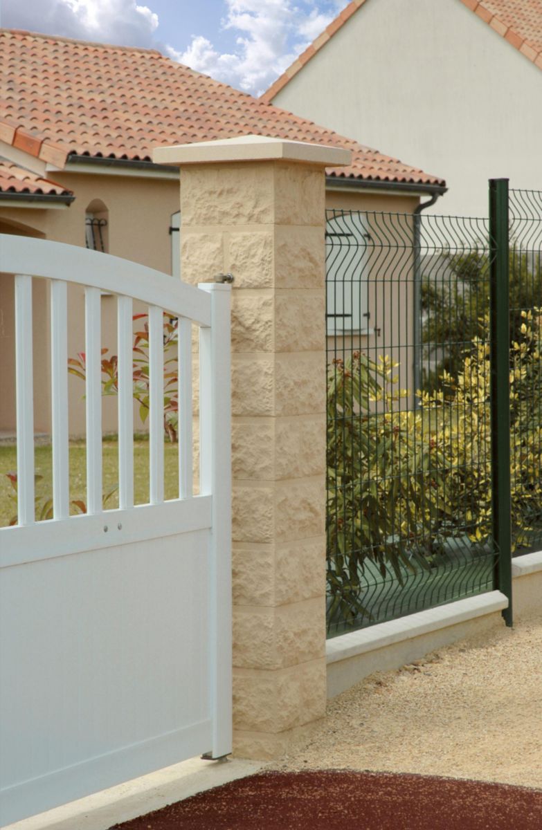 WESER - Élément de pilier Taillé - ton pierre - 30x30x16,7 cm | POINT.P