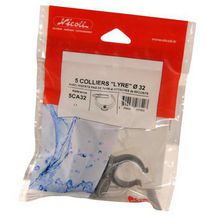 NICOLL - Collier lyre avec attache diamètre 32mm gris 5CA32 sachet de 5 | POINT.P