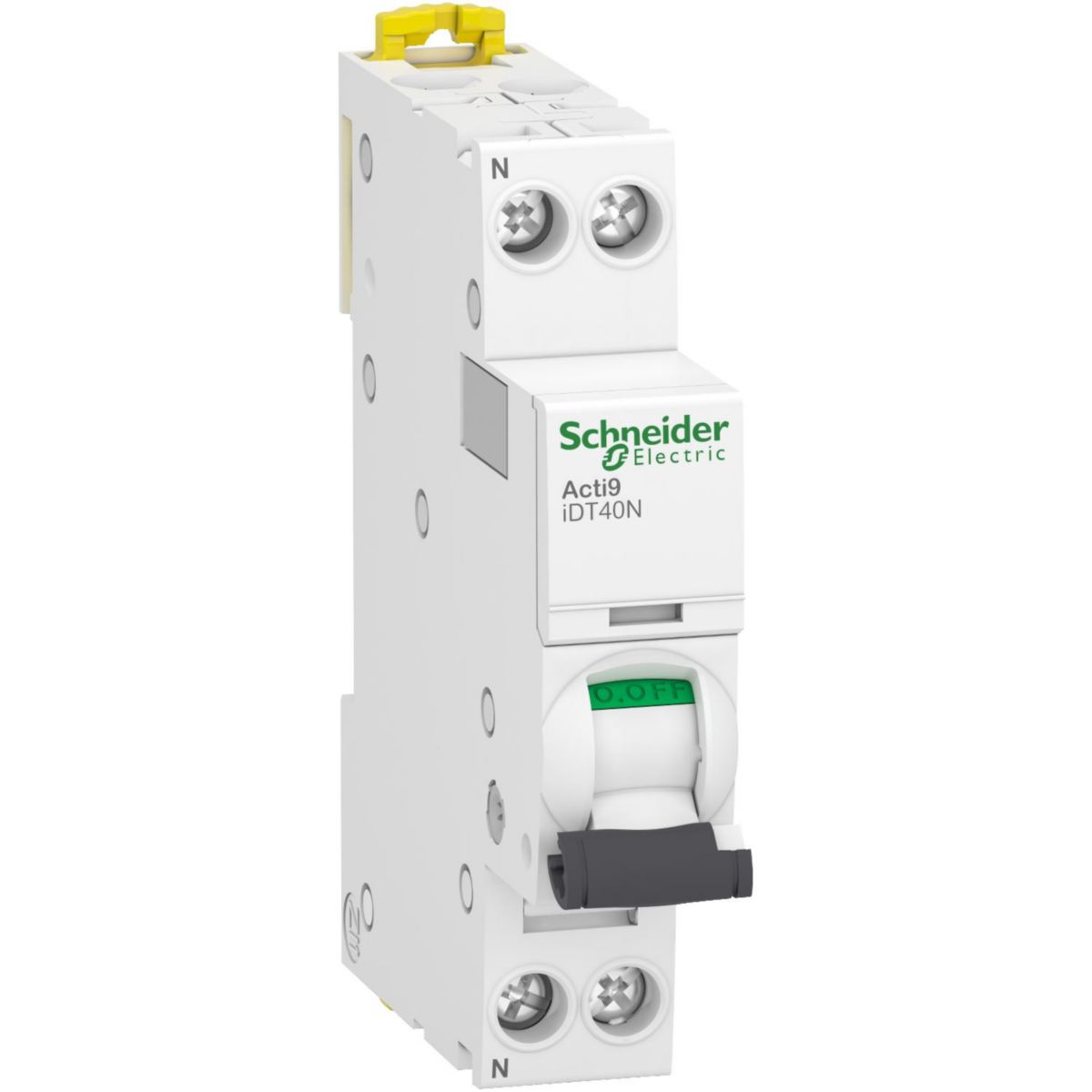 SCHNEIDER ELECTRIC - Disjoncteur modulaire Acti9 iDT40N - 1P+N C - 40 A - 6000 A / 10 kA | POINT.P