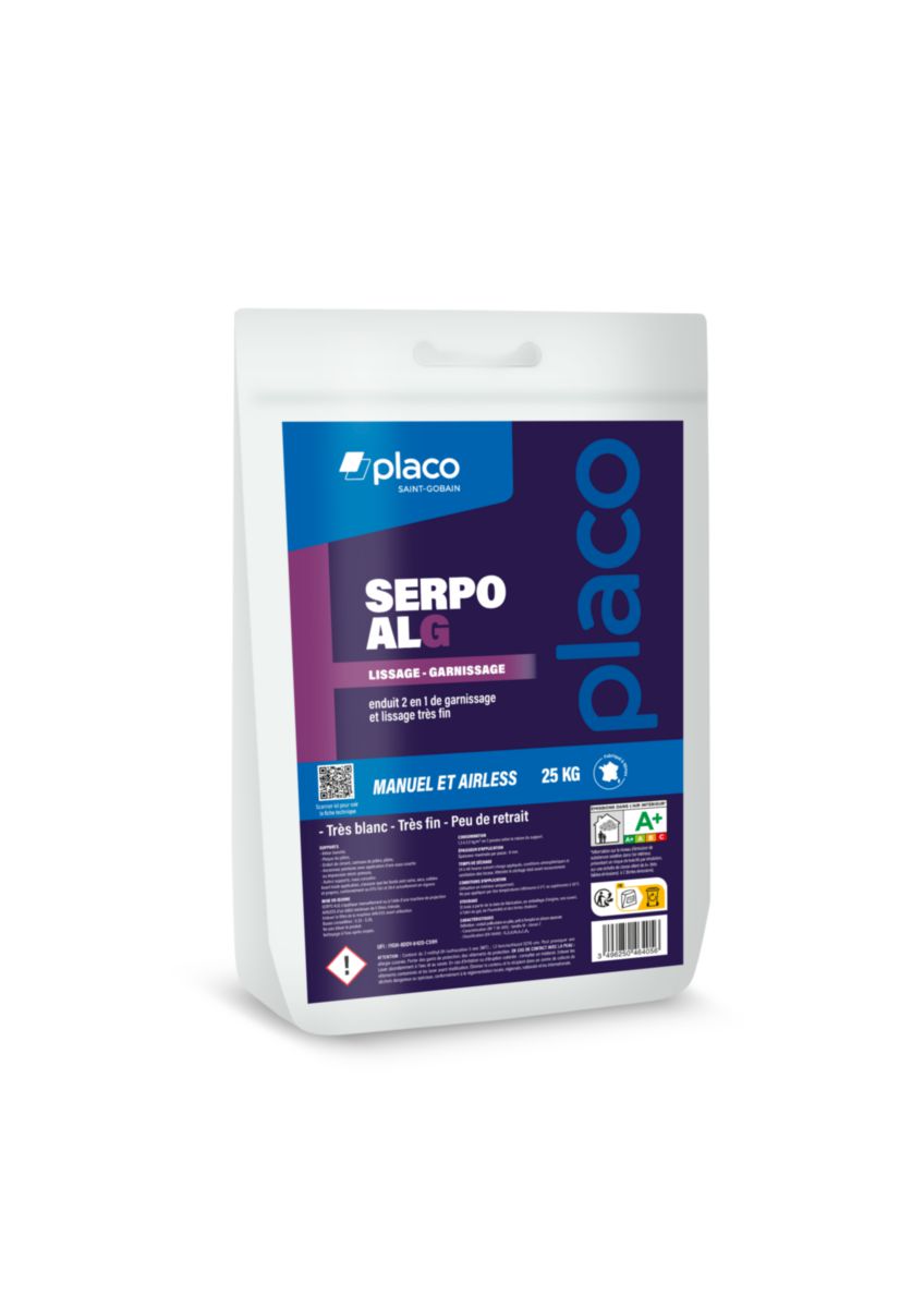 PLACO - Enduit de lissage Serpo ALG Placo® (Sac de 25kg) | Point.P