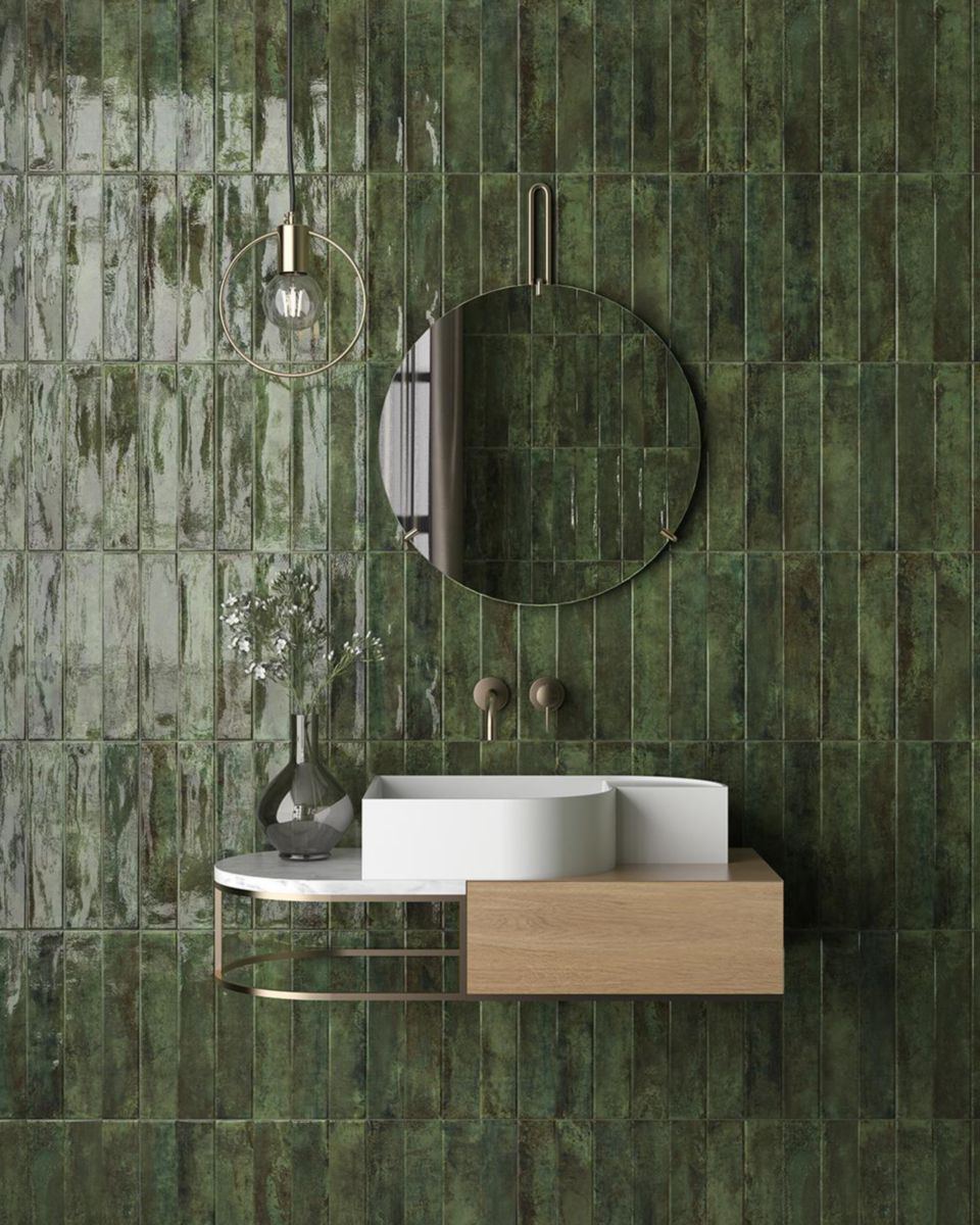 COLORKER - Faïence murale rectifiée Nuance - décor green brillant - 29 ...