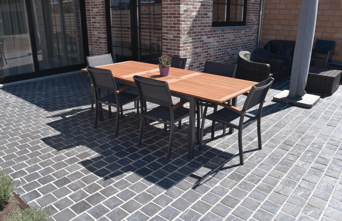 STONELINE - Pavé Plazza - béton moulé - teinte Belgian Blue - 15x15x6 ...