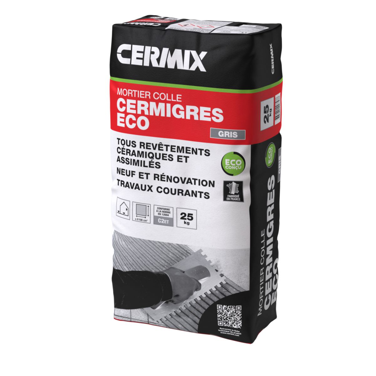 CERMIX - Mortier colle Cermigres ECO gris sac de 25kg 0020301101 | Point.P