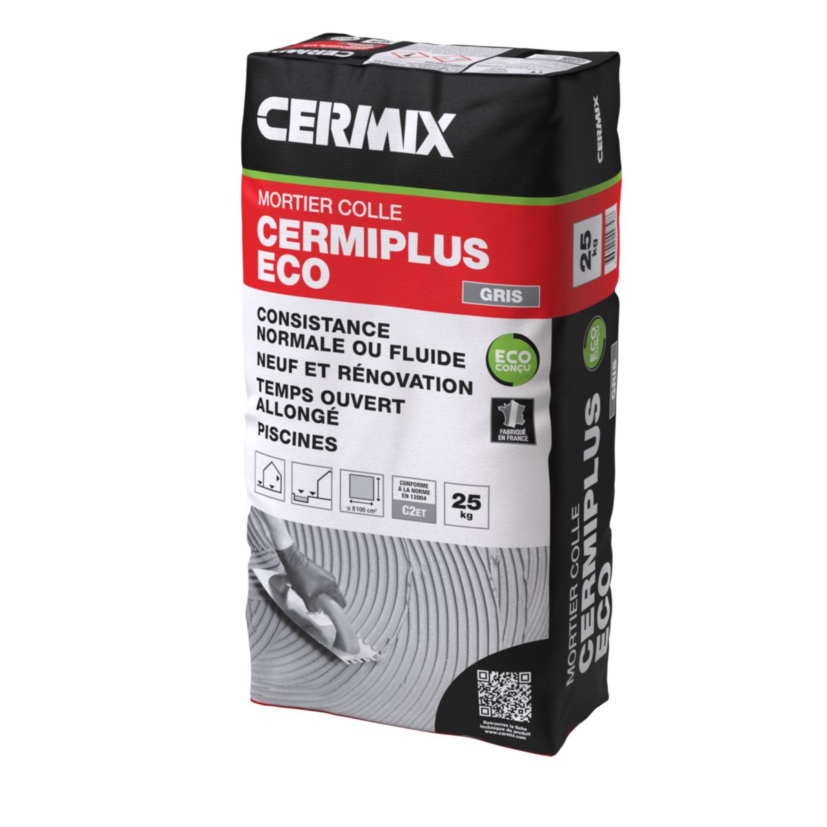 CERMIX - Mortier colle Cermiplus ECO - gris - sac de 25 kg | Point.P
