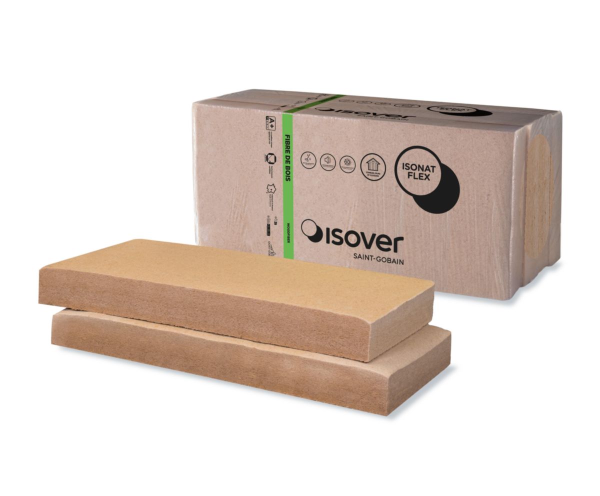 ISONAT - Panneau isolant semi-rigide fibres de bois Flex 40 - 580x1220 ...