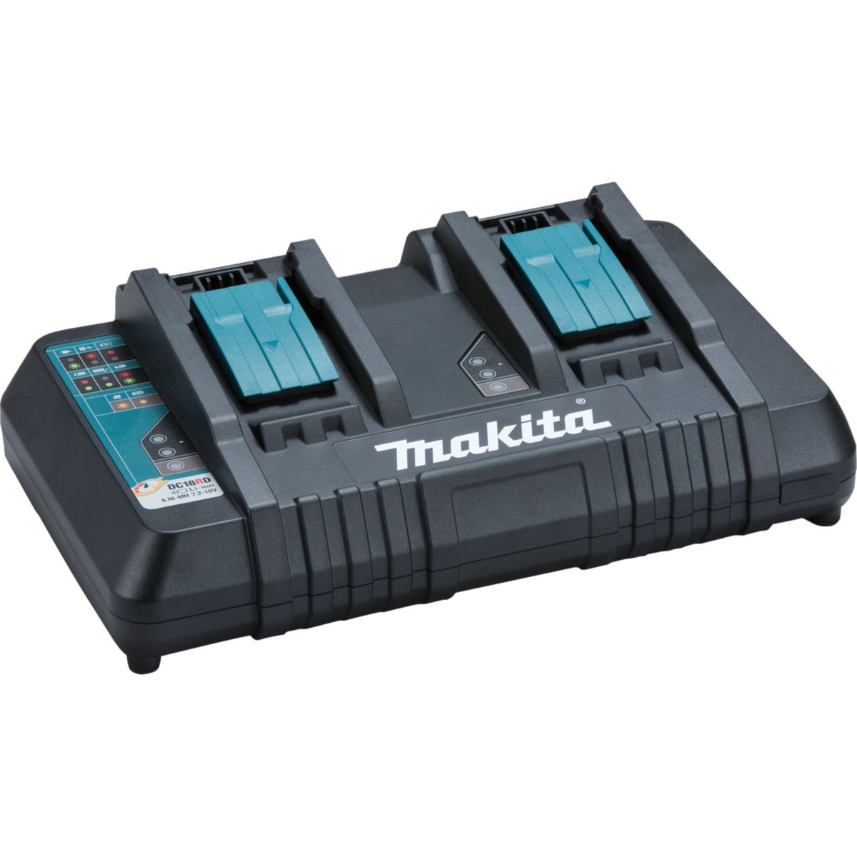 MAKITA - Chargeur de batteries DC18RD - avec 2 ports 14,4 V / 18 V Réf. 196933-6 | POINT.P