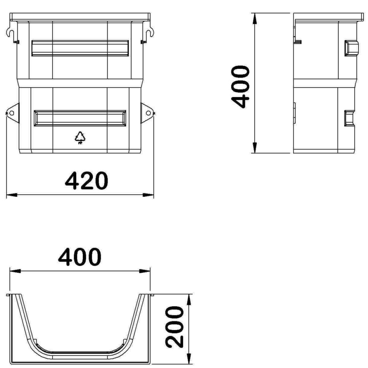 ACO - Courette d'aération à coque seule 40x20x40cm 35594 | POINT.P