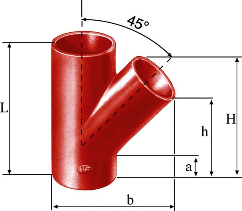 PAM - Embranchement Culotte simple SMU S à 45° en fonte diamètre ...
