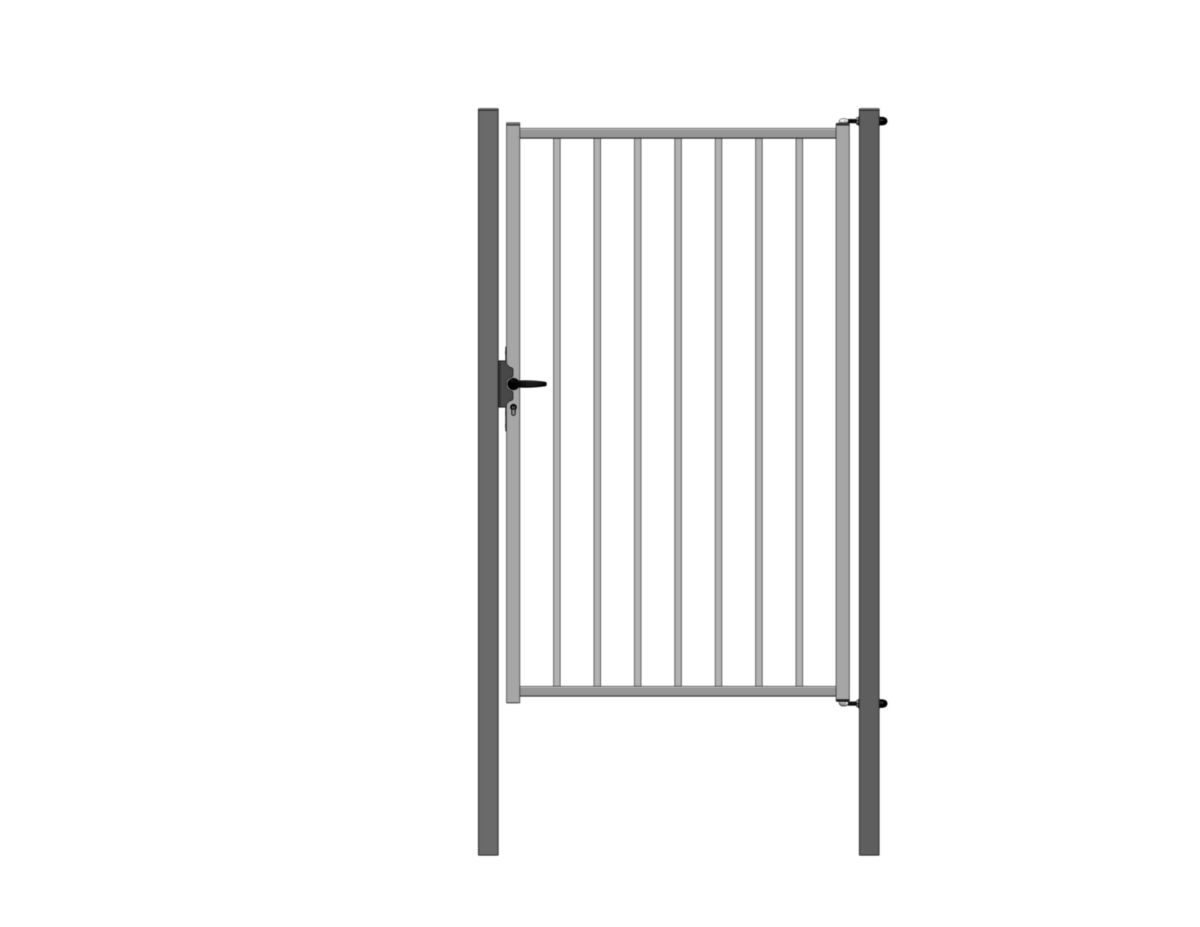 CLOTEX - Portillon résidentiel barreaudé - gris RAL 7016 - 1x1 m - ép ...