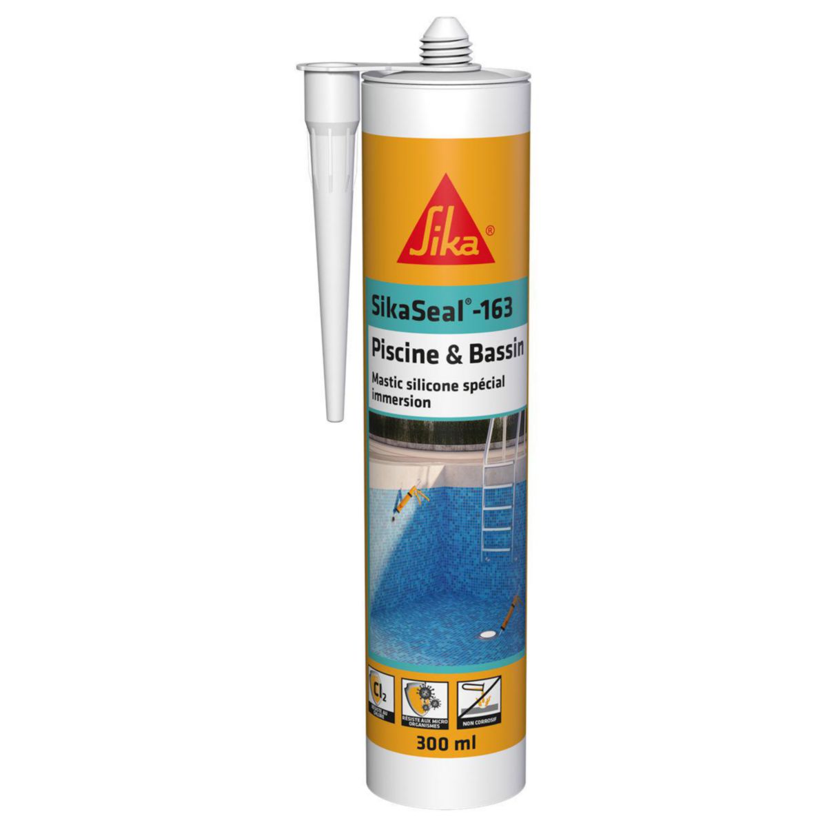 SIKA - Sikaseal 163 silicone piscine et bassin - gris cartouche 300ml ...