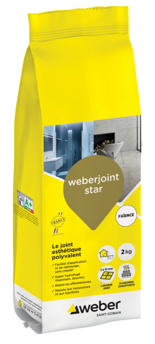 WEBER - Joint de carrelage esthétique Weberjoint Star - ton faïence E02 ...