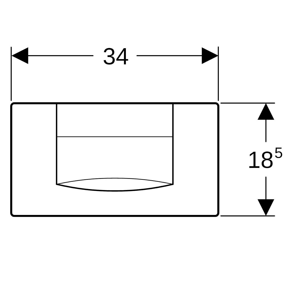 GEBERIT - Plaque de déclenchement frontale, interrompable Larg : 18,5 ...